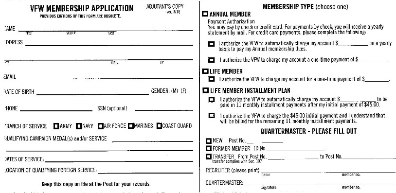 Application - La Salle VFW Post 4668